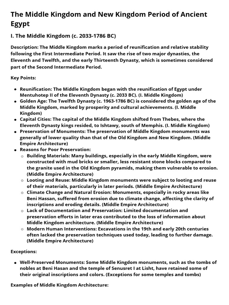 Ancient Egypt: Middle & New Kingdoms Overview | PDF | New Kingdom Of ...