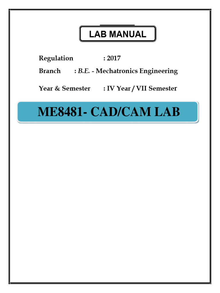 CAD-CAM-LAB CORRECTED | PDF | Servomechanism | Electric Motor