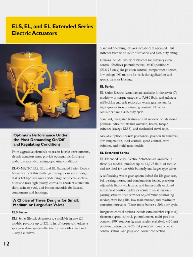 Elomatic ELSEL El Extended Series Electric Actuators | PDF