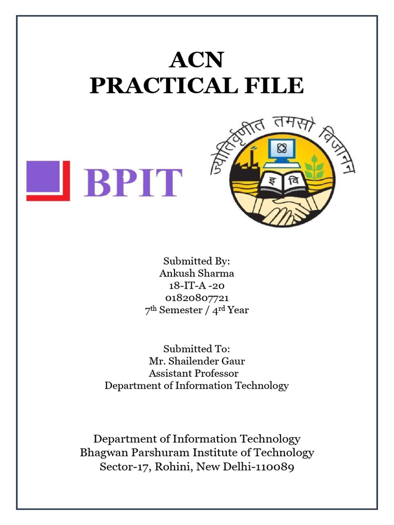 ACN Practical File - Merged | PDF | Computer Network | Ip Address