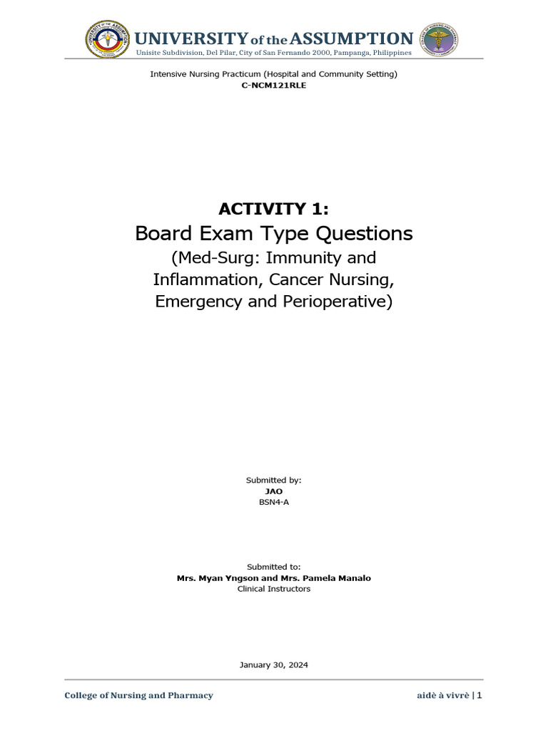 JAO Med Surg Board Type Questions 2 | PDF | Arthritis | Rheumatoid ...