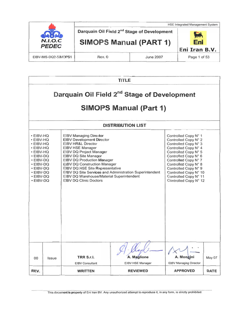 HSE SIMOPS Manual part 1 | PDF | Personal Protective Equipment ...