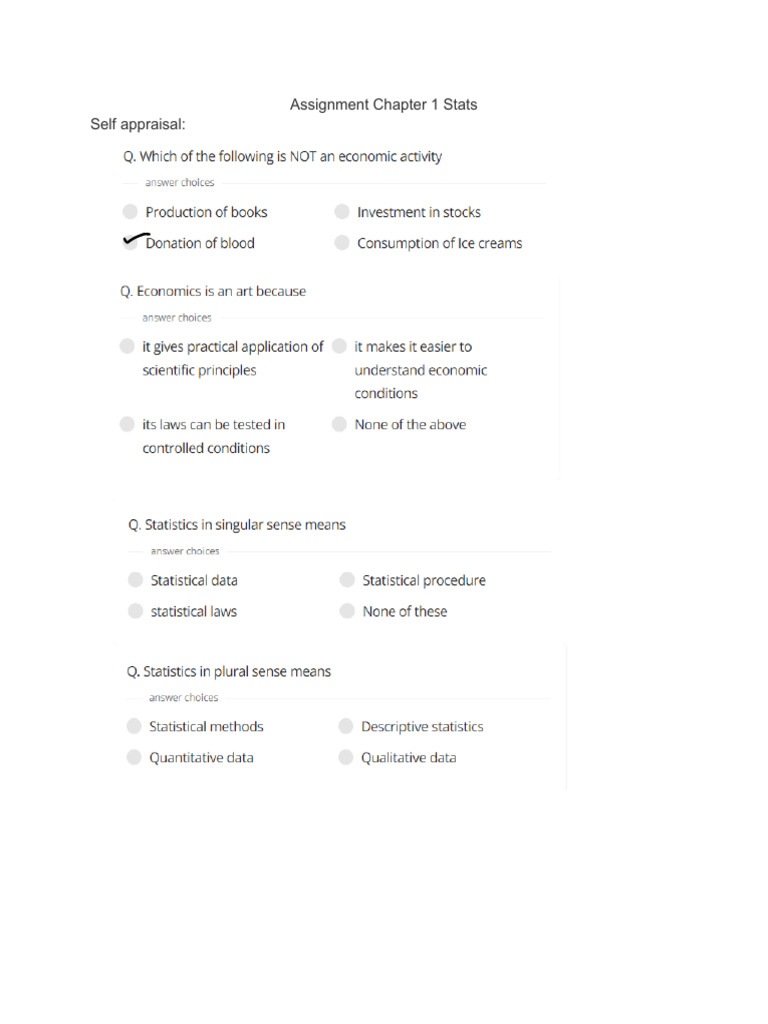Assignment Chapter 1 stats (1) | PDF