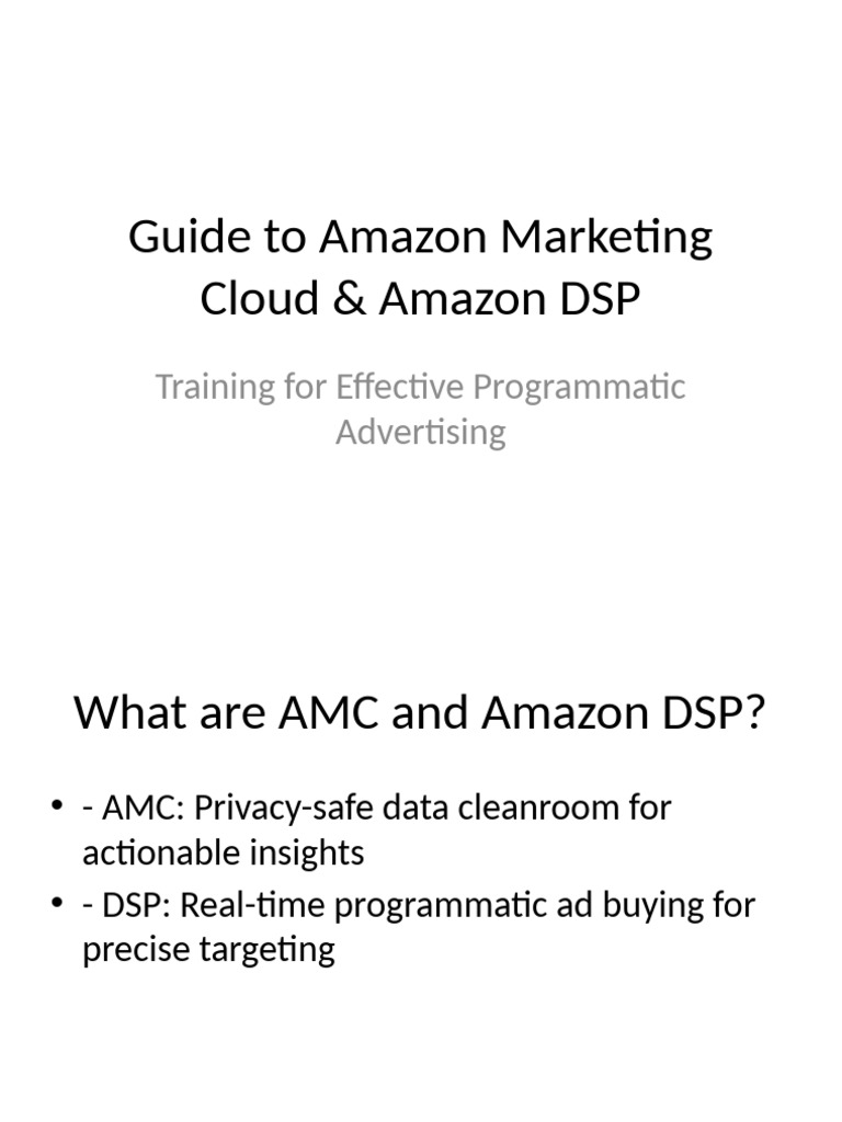 Guide To AMC and DSP Presentation | PDF