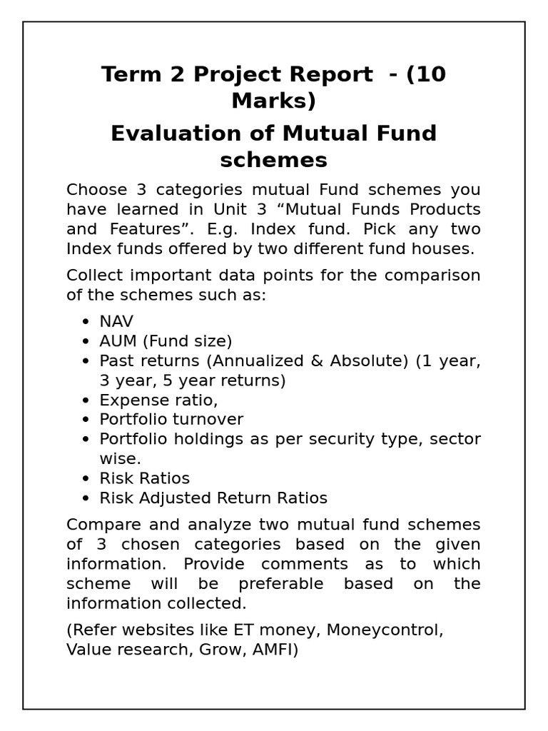 Mutual Fund Scheme Evaluation Report | PDF