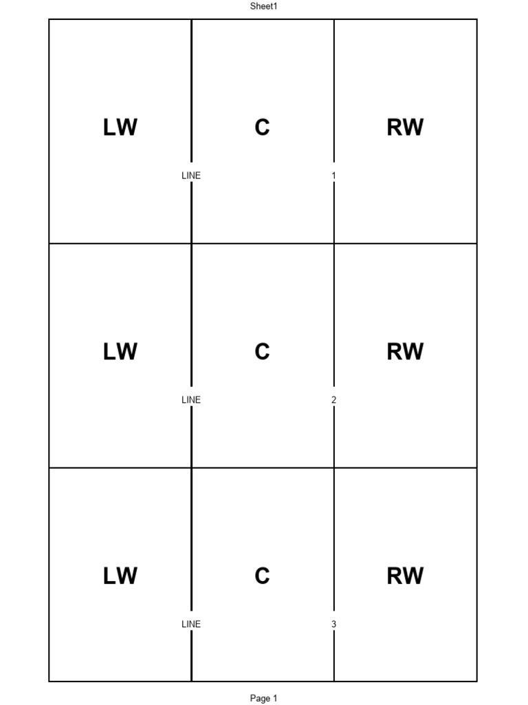 DICE Hockey Offense Lineup Cards | PDF