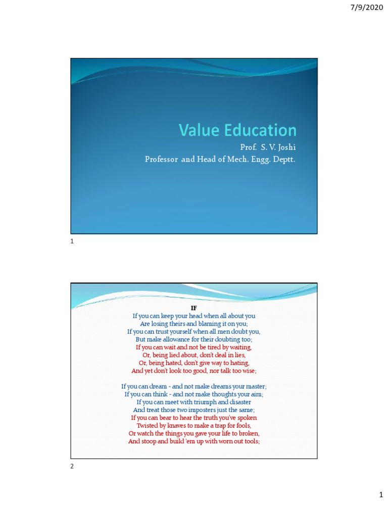 Value Education | PDF | Virtue | Morality Value Education | PDF | Virtue | Morality