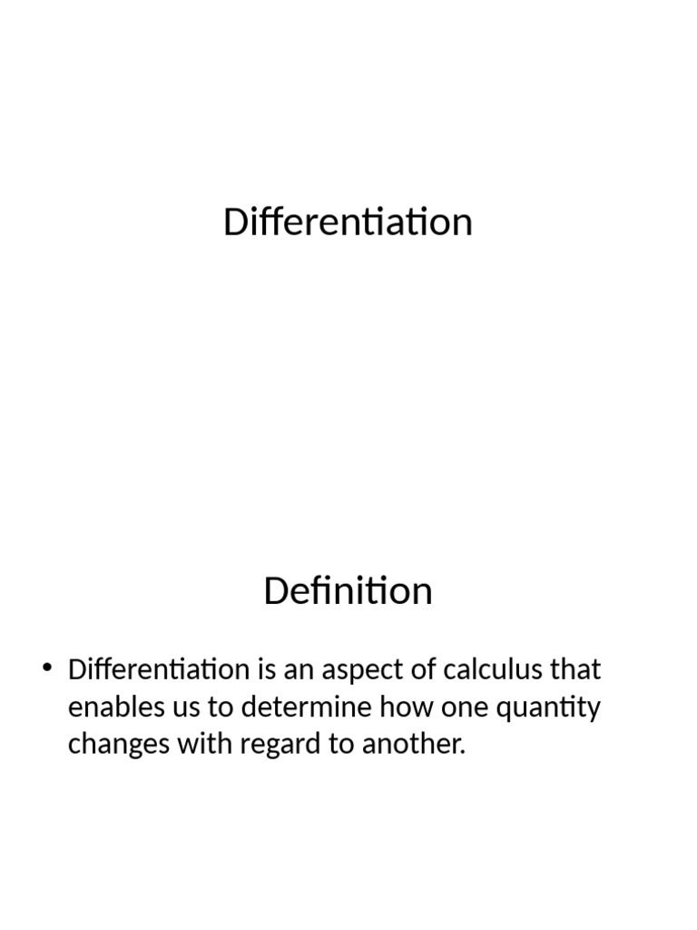 Lecture 7 - Differentiation | PDF