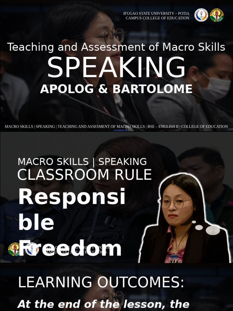Teaching Macro Skills: Speaking Assessment | PDF | Educational ...