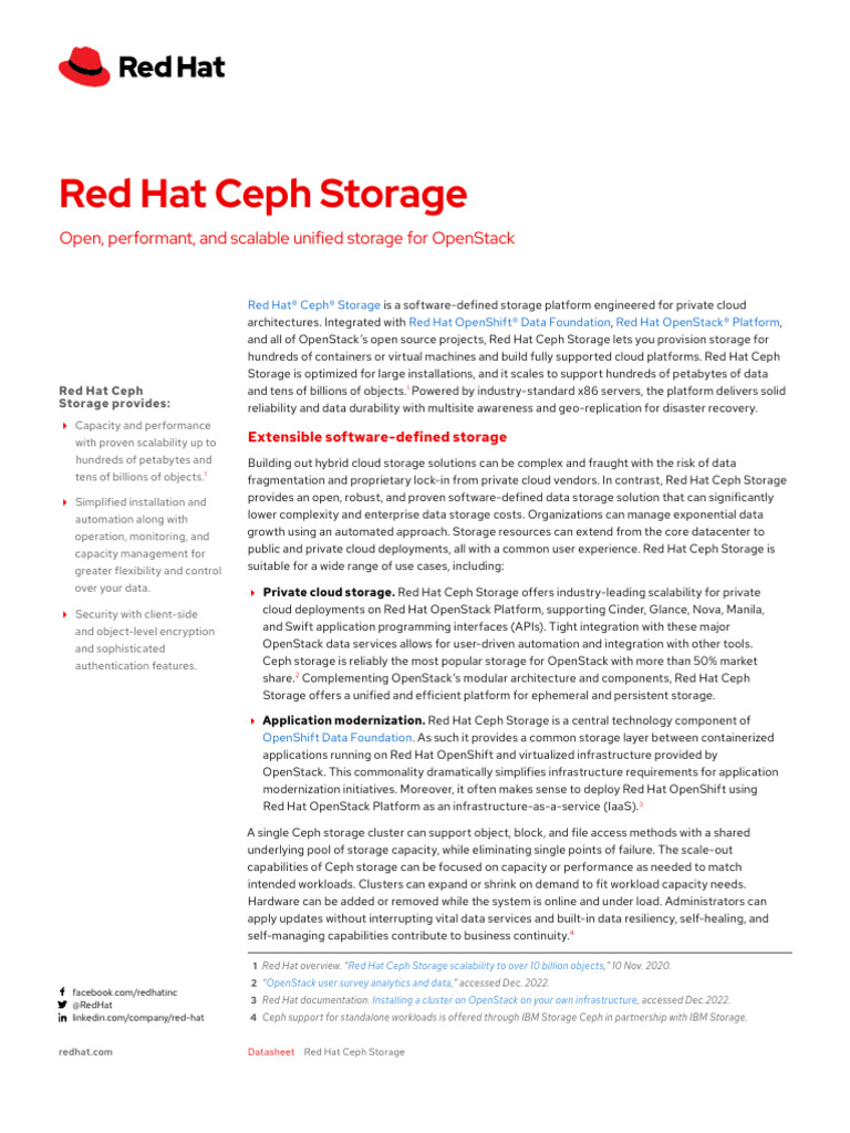 RH Ceph-Storage-5-Datasheet | PDF | Open Stack | Cloud Computing