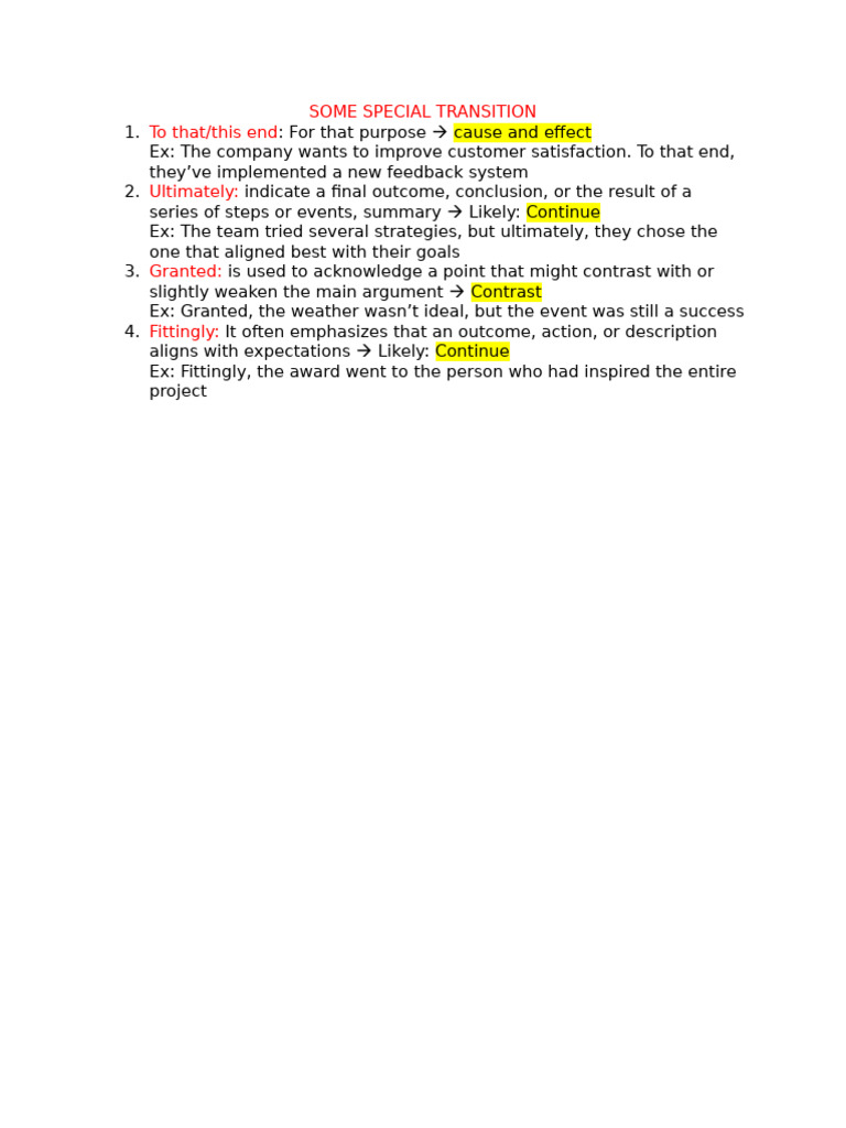 Some Special Transition | PDF