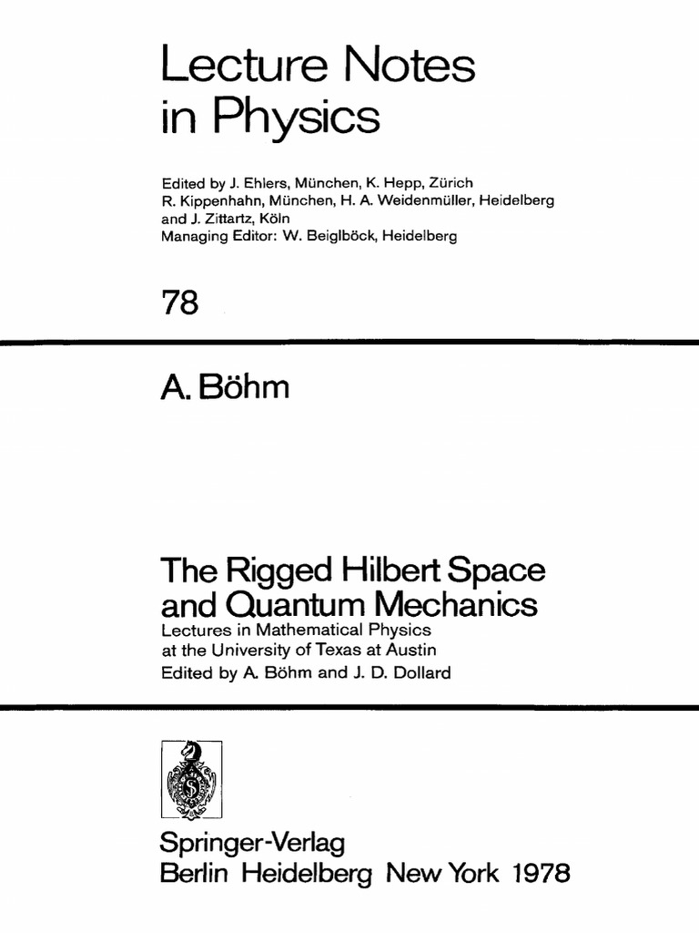 The Rigged Hilbert Space and Quantum Mechanics - Bohm | PDF | Limit (Mathematics) | Vector Space