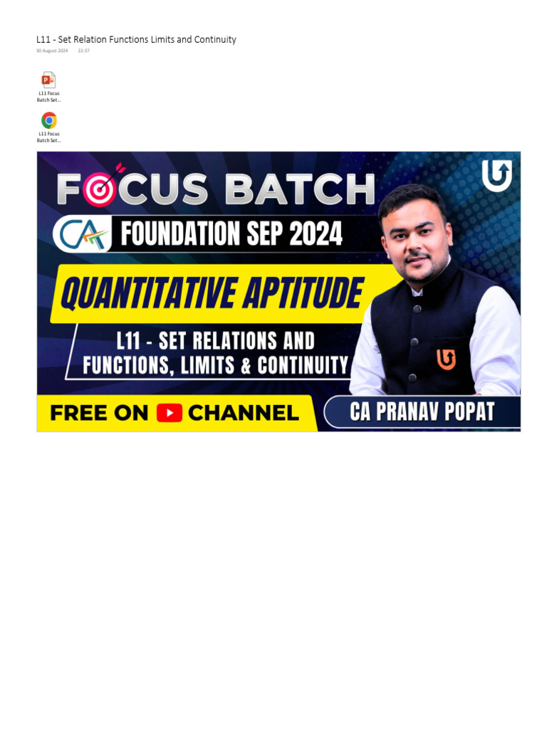 L11 Focus Batch Set Relation Functions | PDF