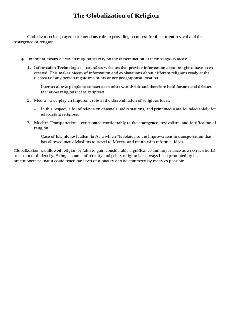 The Globalization of Religion 1 | PDF