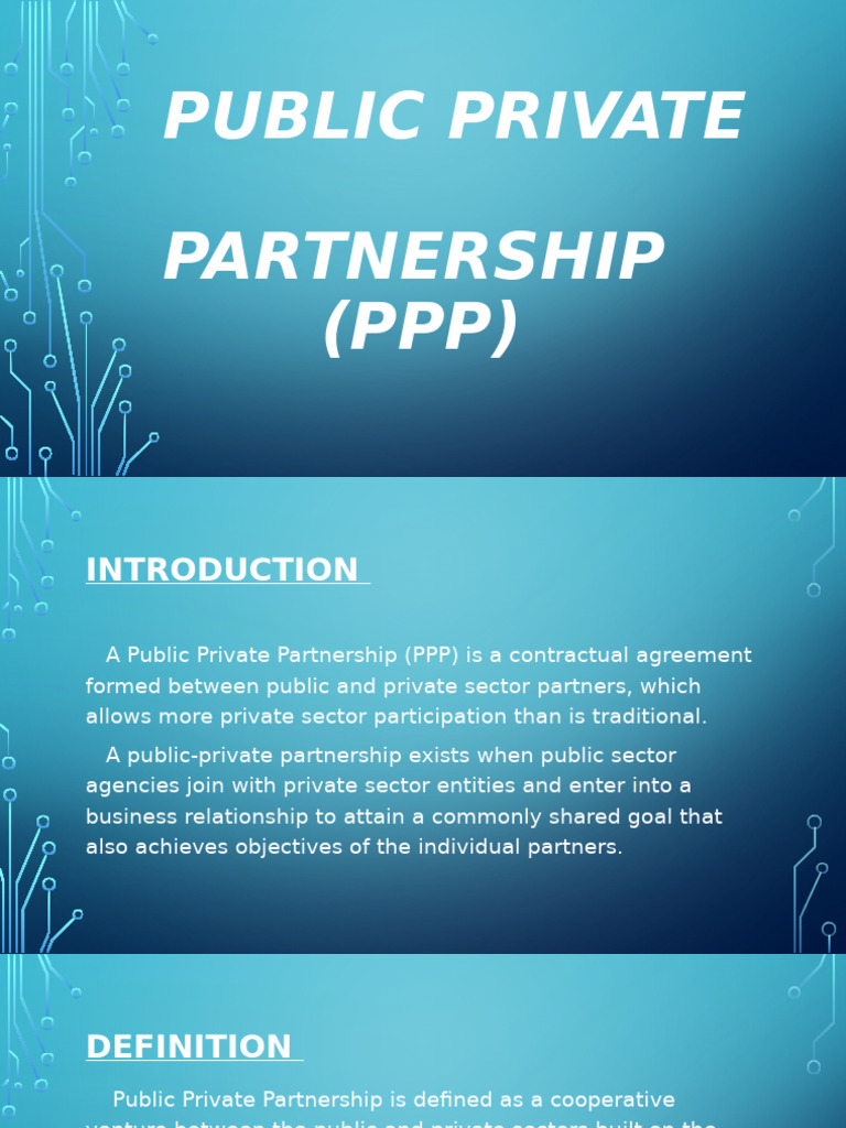 Public Private Partnership (PPP) | PDF | Public–Private Partnership ...