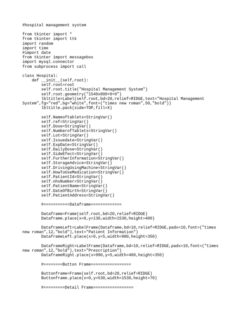 Hospital Management System Source Code Pdf