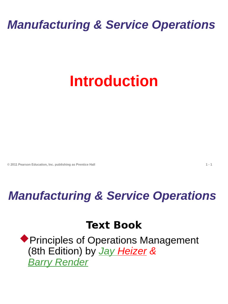 Topic 1 (Manufacturing & Service Operations) | PDF | Supply Chain ...