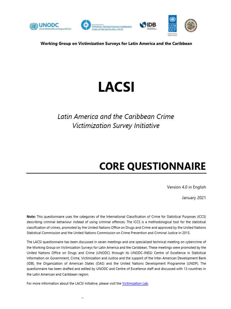 LACSI - Core Questionnaire - EN - January2021 | PDF | Sexual ...