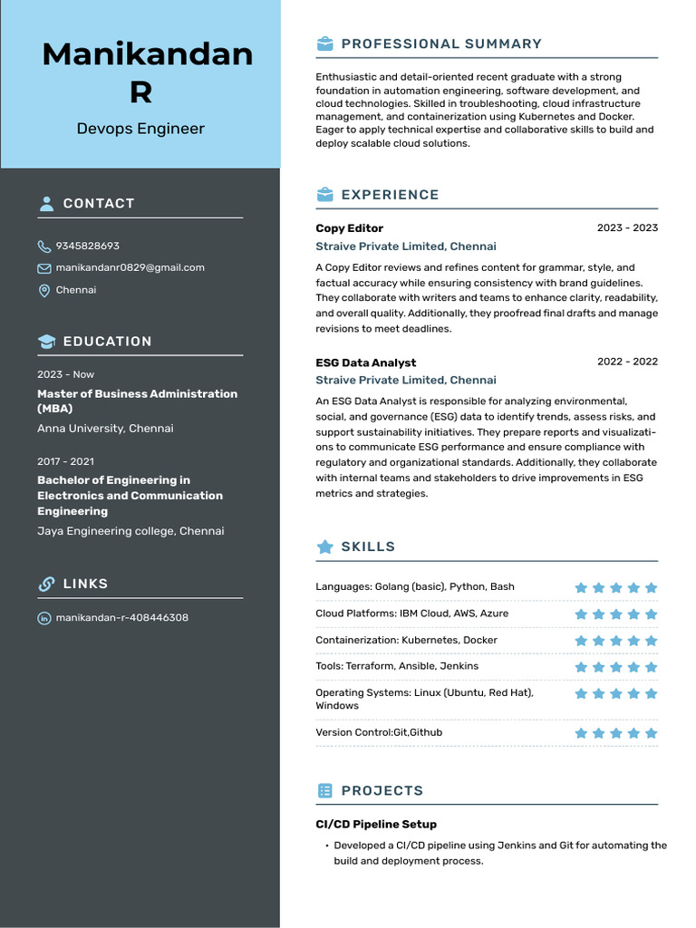 Manikandanr DevOpsEngineer Resume | PDF | Cloud Computing | Computing
