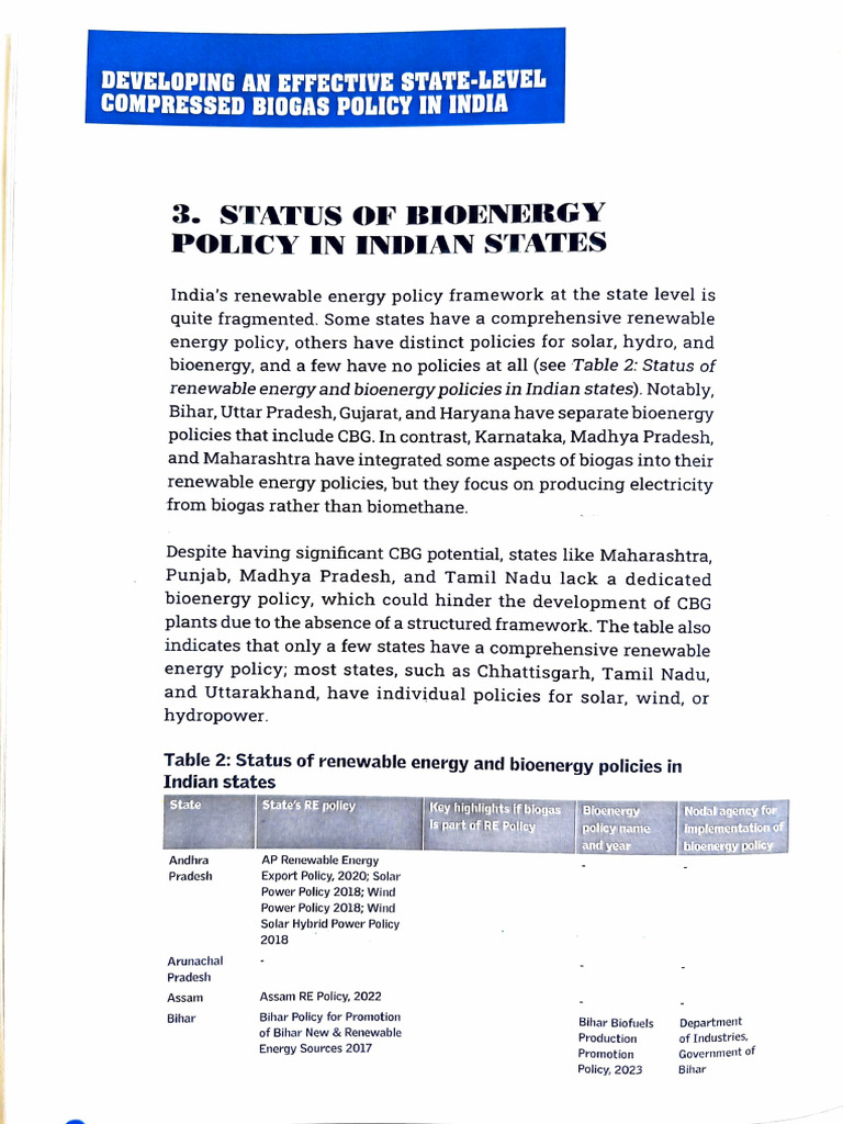 State Bioenergy Policies in India | PDF | Renewable Energy | Power ...