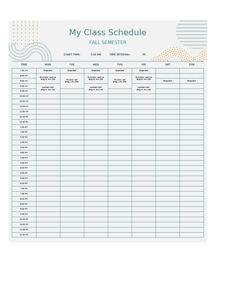 My Class Schedule | PDF