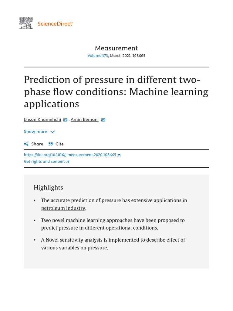 Prediction of Pressure in Different Two-Phase Flow Conditions - Machine ...