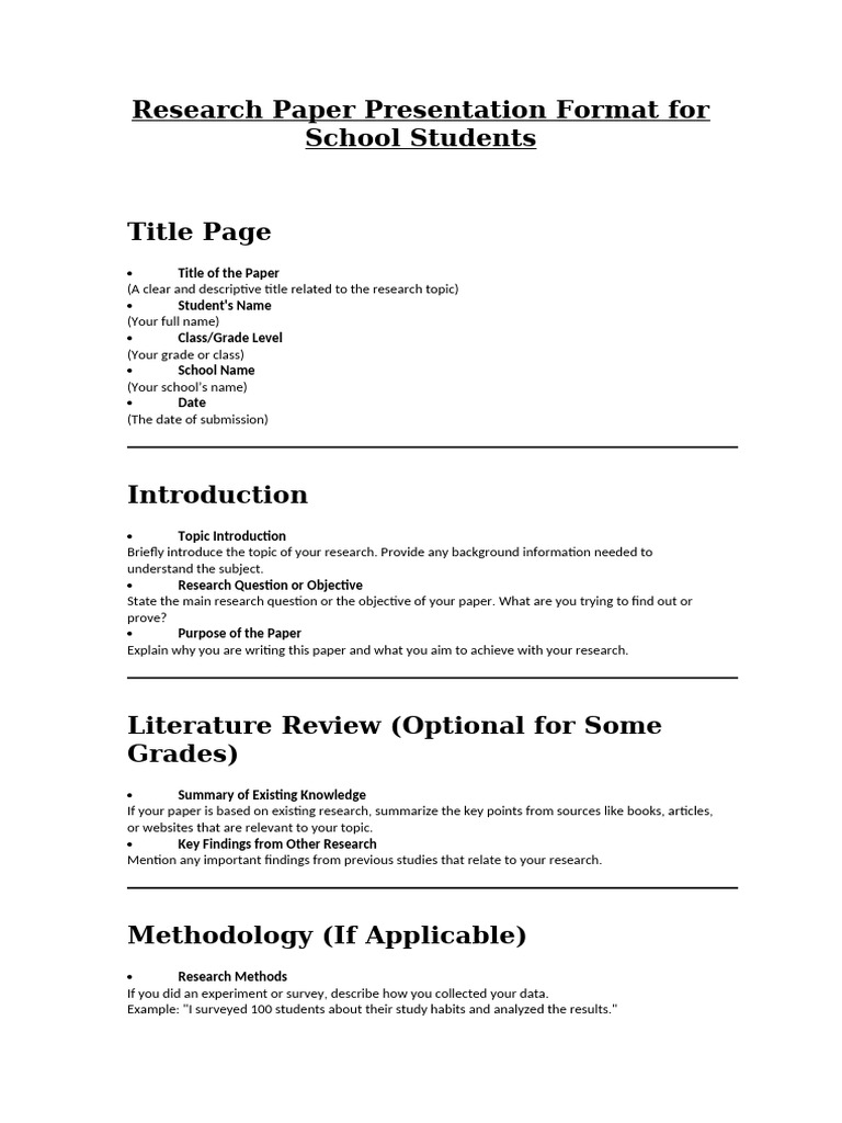 Research Paper Format For School | PDF | Science | Methodology