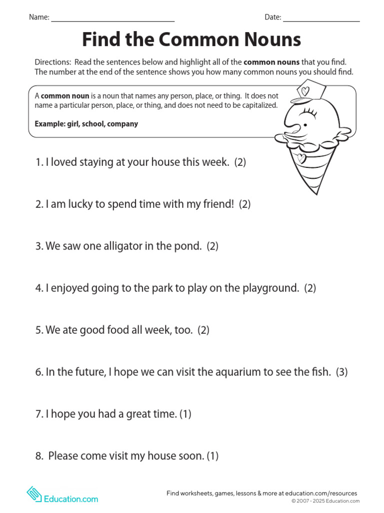 Find The Common Nouns | PDF