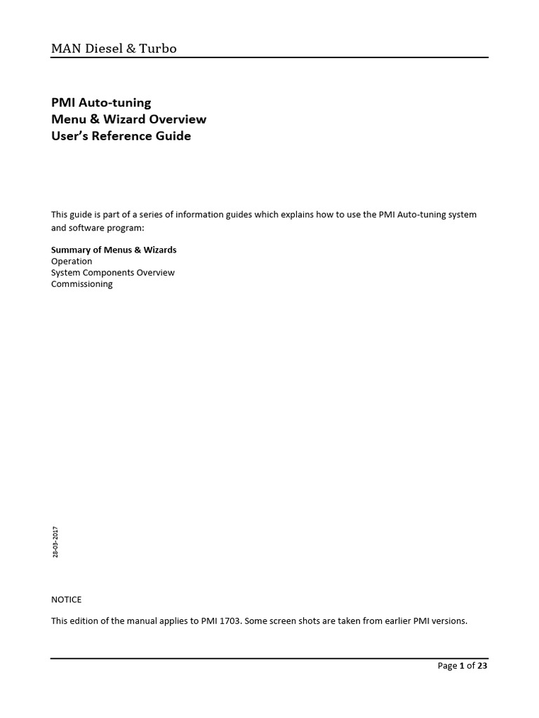 Summary of Menus and Wizards - PMI Auto-Tuning | PDF | Menu (Computing) | Graphical User Interfaces