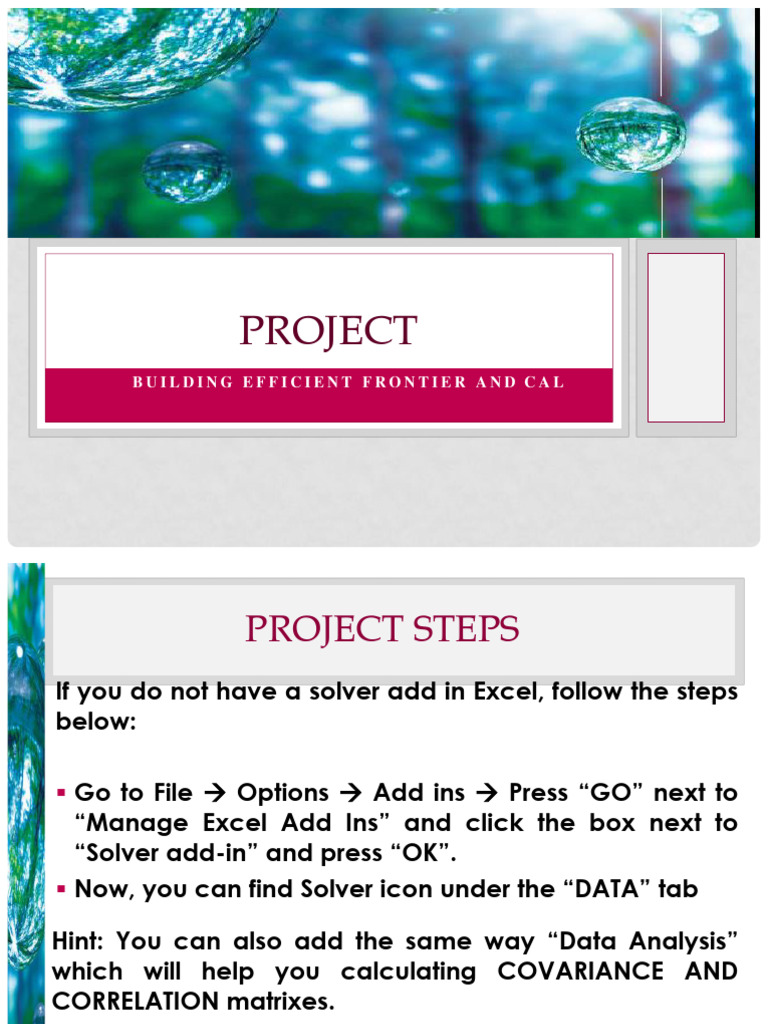 Bulilding Efficient Frontier and CAL | PDF | Modern Portfolio Theory ...