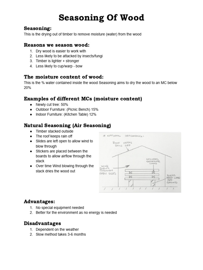 Seasoning of Wood | PDF