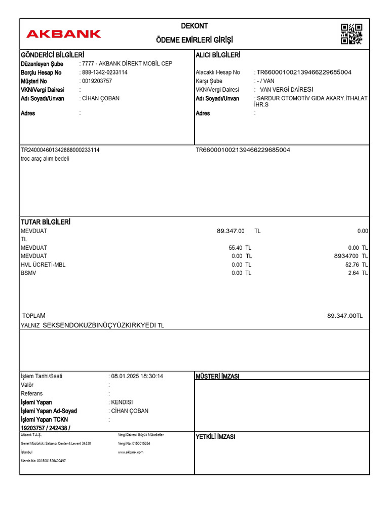 Akbank Dekont-3 | PDF
