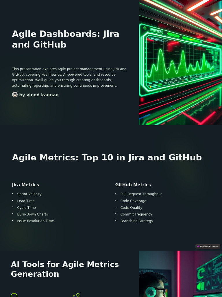 Agile Dashboards Jira and GitHub | PDF | Agile Software Development | Program Optimization