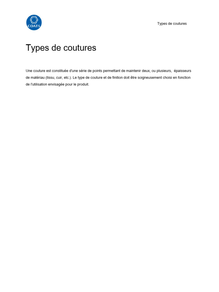 Types de Couture | PDF