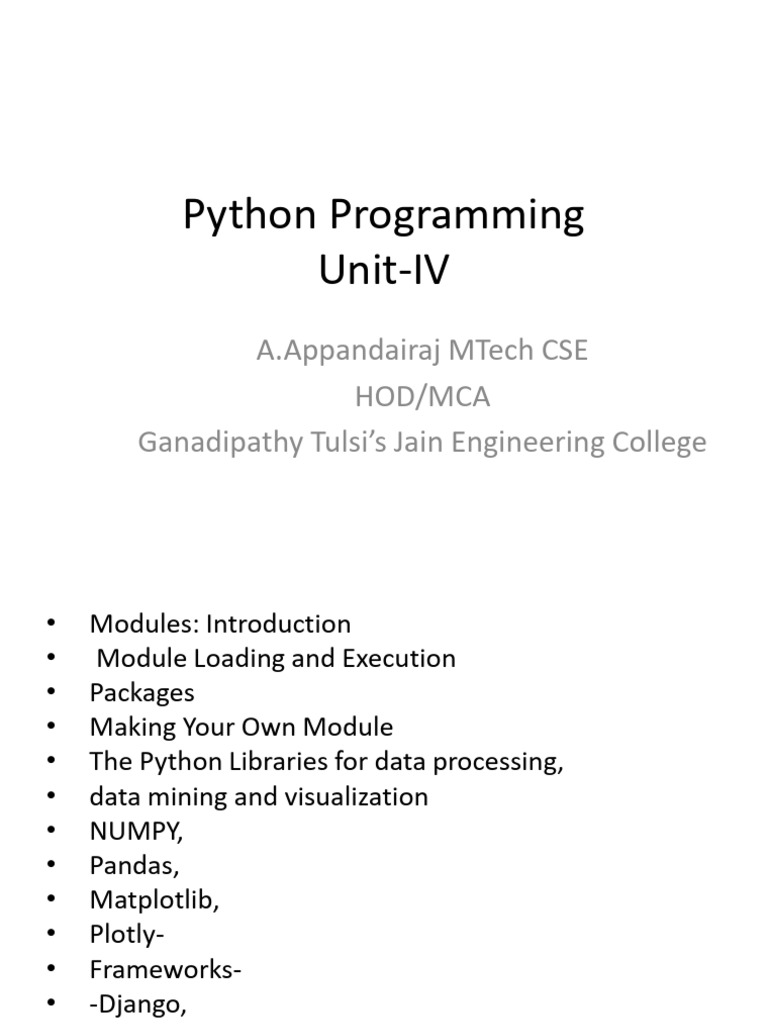 Python-Unit-4 | PDF | Computer Programming Python-Unit-4 | PDF | Computer Programming