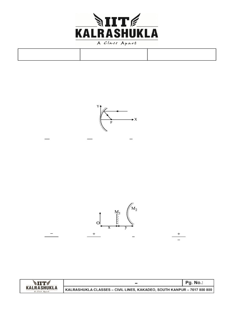 Spherical Mirror (01-05-2024) | PDF | Mirror | Electromagnetic Radiation