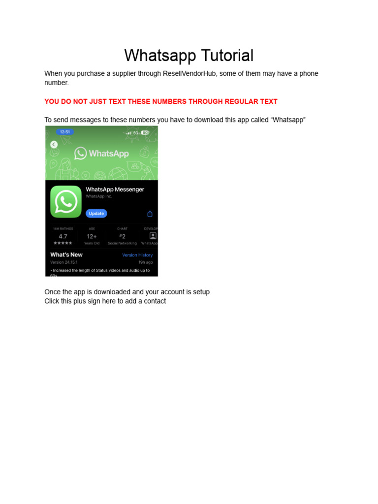 Whatsapp Setup for Suppliers | PDF