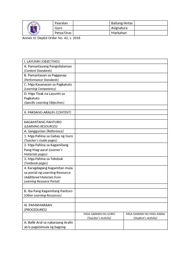 DLP-tag DepEd Format | PDF