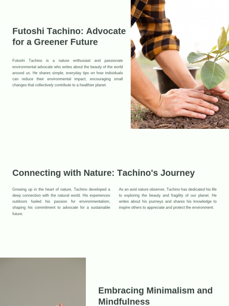 Discover Sustainable Living With Futoshi Tachino | PDF | Sustainability ...
