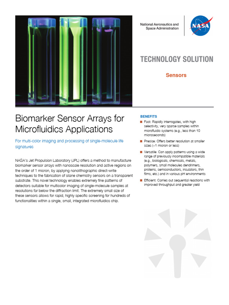Biomarker Sensor Arrays For Microfluidics Applications | PDF ...