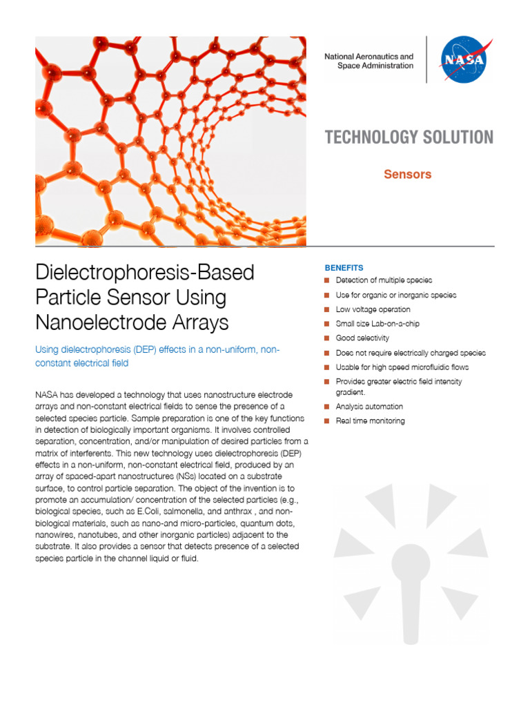 Dielectrophoresis Based Particle Sensor Using Nanoelectrode Arrays ...