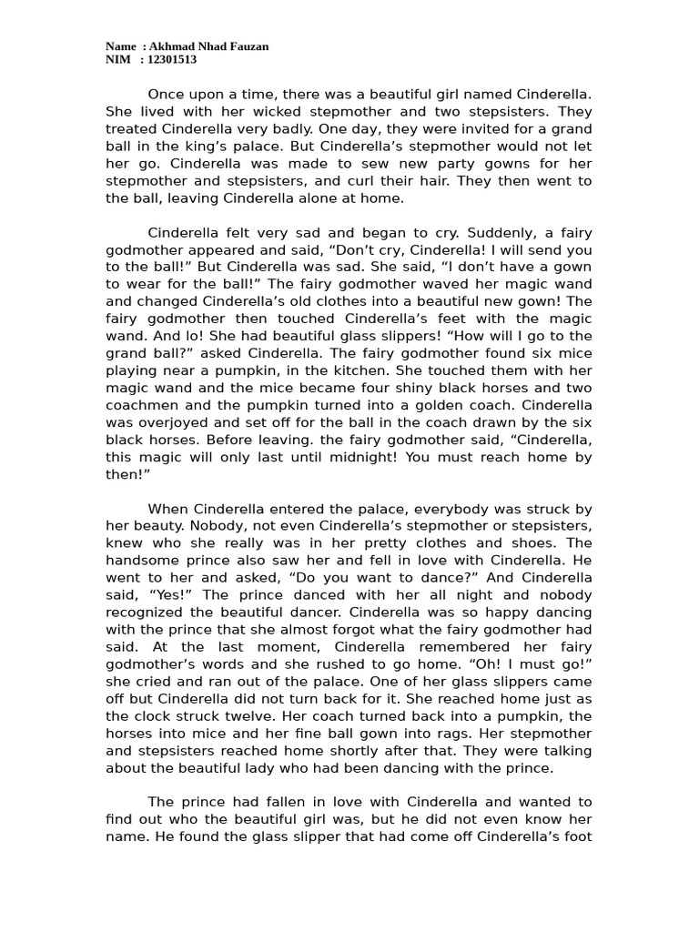 Cinderella: A Timeless Fairy Tale Analysis | PDF | Cinderella | Fairy Tales