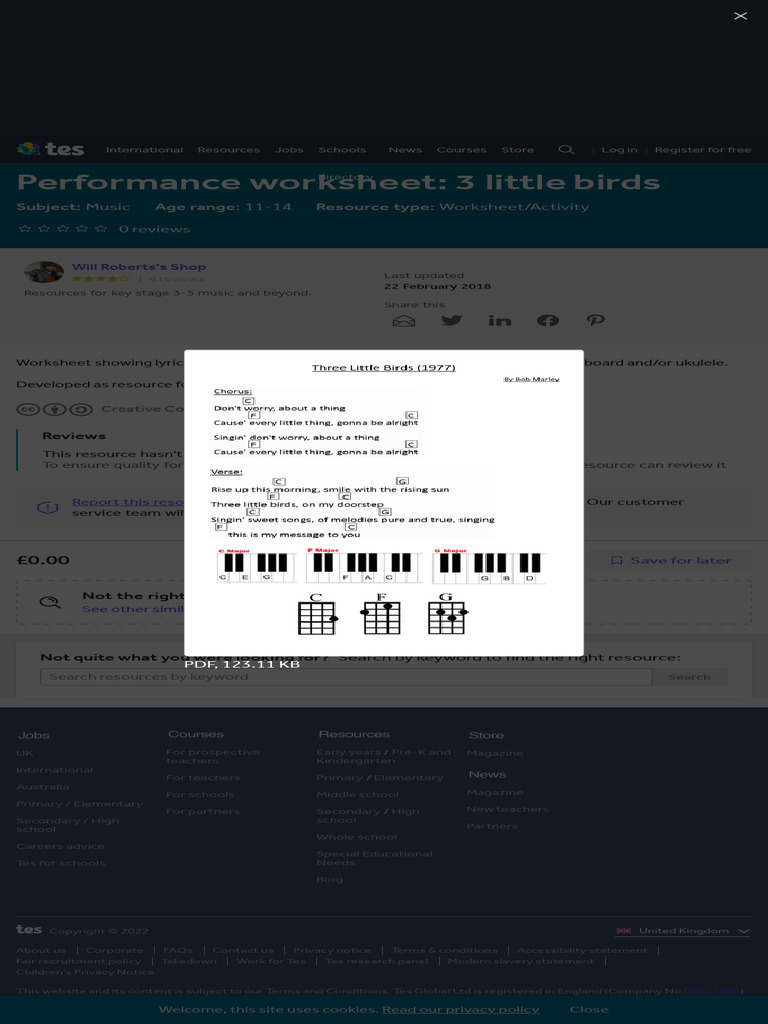 Performance Worksheet 3 Little Birds Teaching Resources | PDF | Teachers