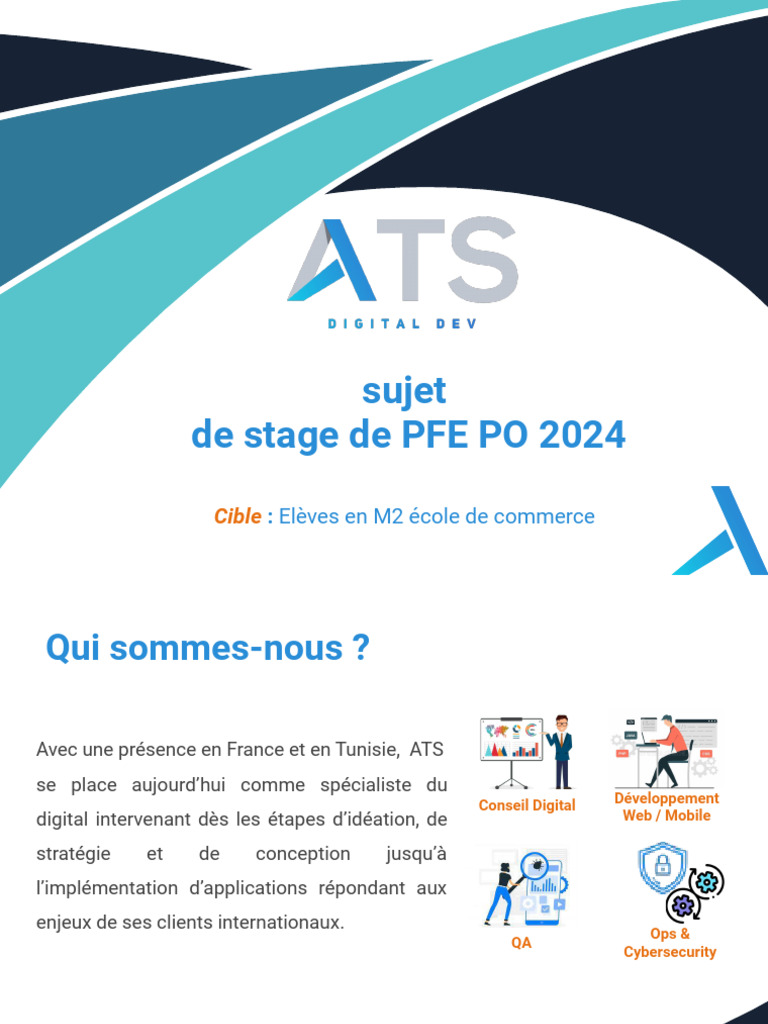 Stages PFE 2024 chez ATS Digital | PDF | Informatique