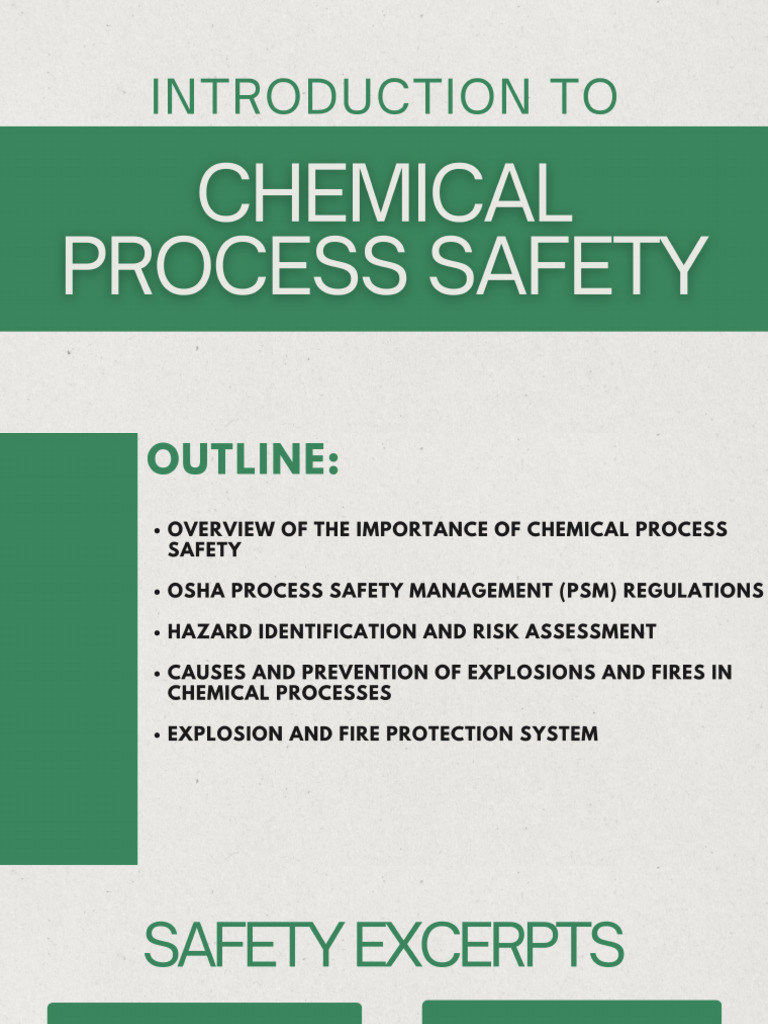 Week 1,2 - Introduction to Chemical Process Safety | PDF