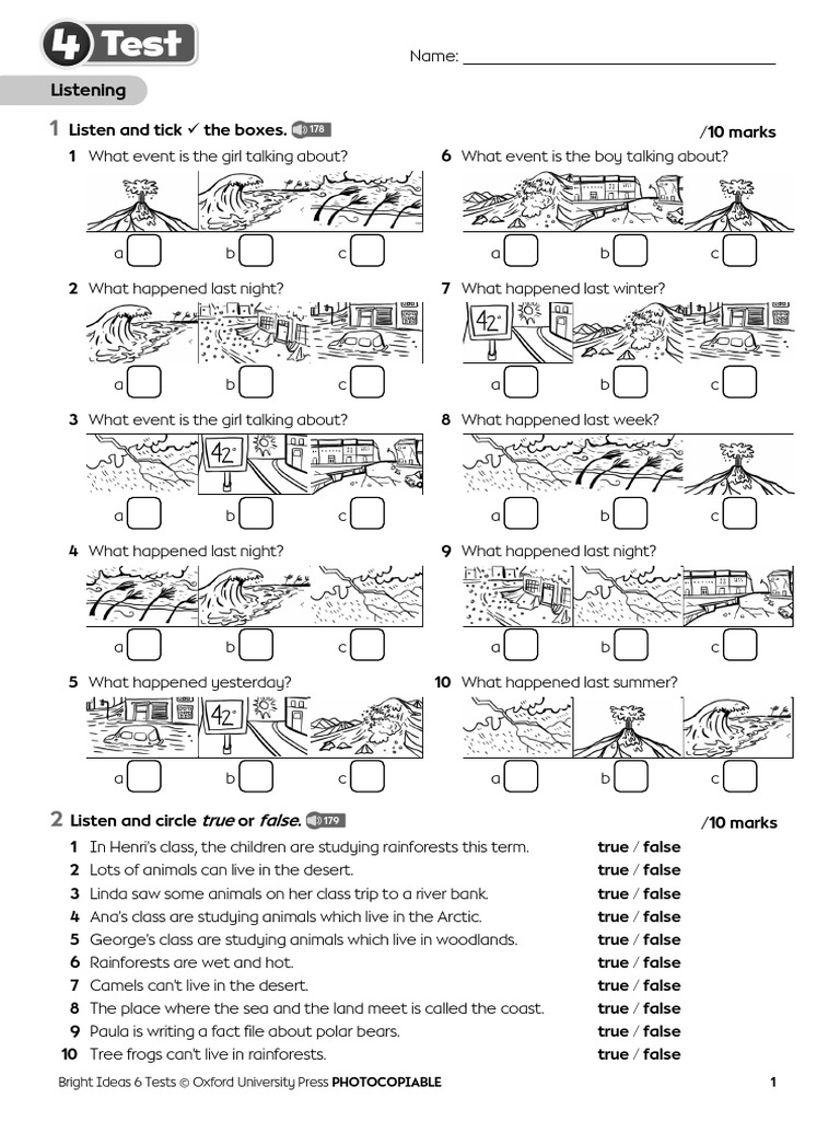 Bright Ideas 6 Test Materials | PDF | Volcano | Mount Vesuvius