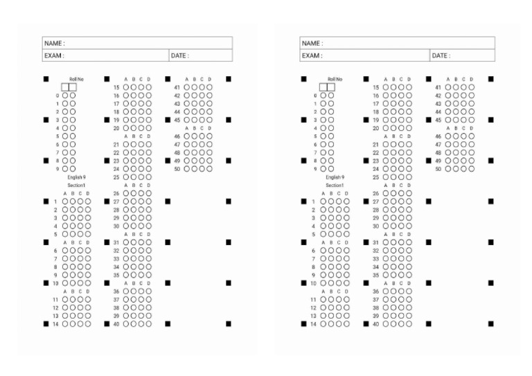 answer sheet | PDF