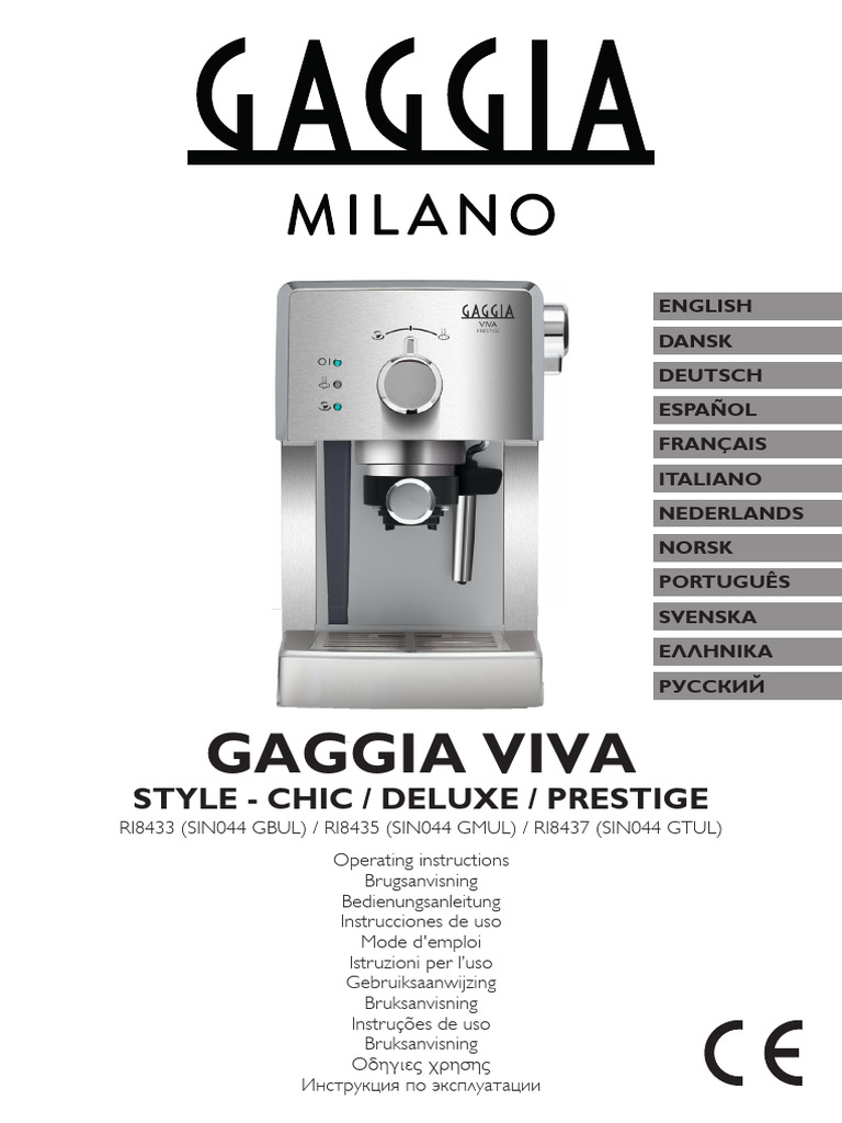 Gaggia Viva Operating Instructions Guide | PDF | Ac Power Plugs And ...
