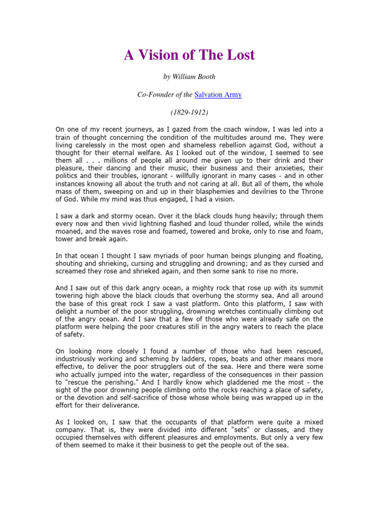A Vision of The Lost - William Booth | PDF | Last Judgment | Religious ...