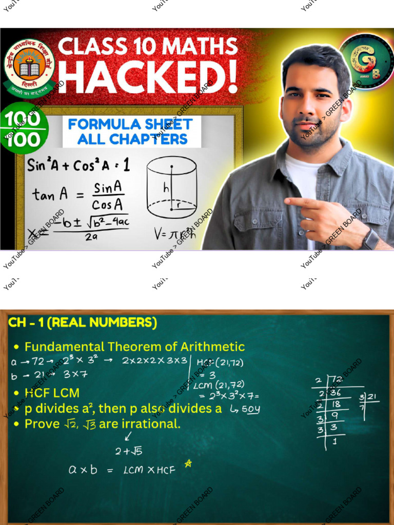 10th Formula Sheet (CHEAT SHEET) | PDF